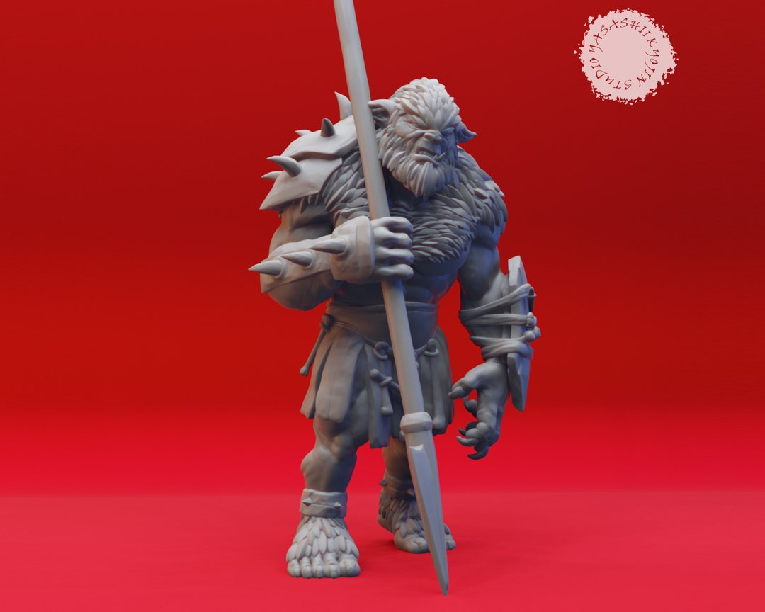 Bugbearer Veteran Miniature Bugbear Spear Bearer Miniature for D&D 5e ...