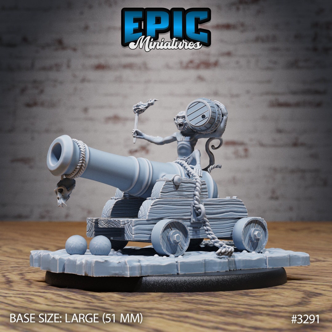 Capuchin Monkey on Cannon Miniature | Jack the Monkey | for D&D 5e ...