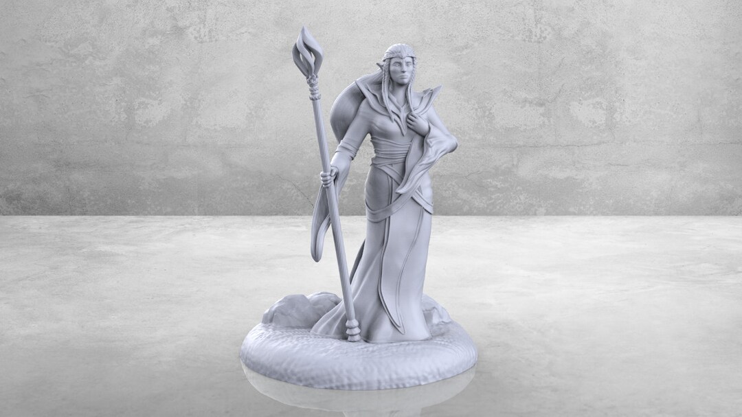 Elf Mage Miniature | Female Elven Wizard Miniature | Heroic Character ...