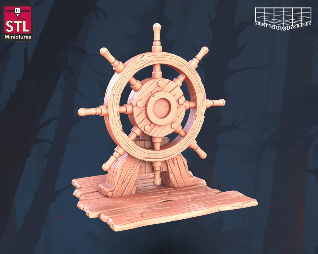 Ship Steering Wheel Miniature | Pirate Ship Wheel Figure | Terrain ...