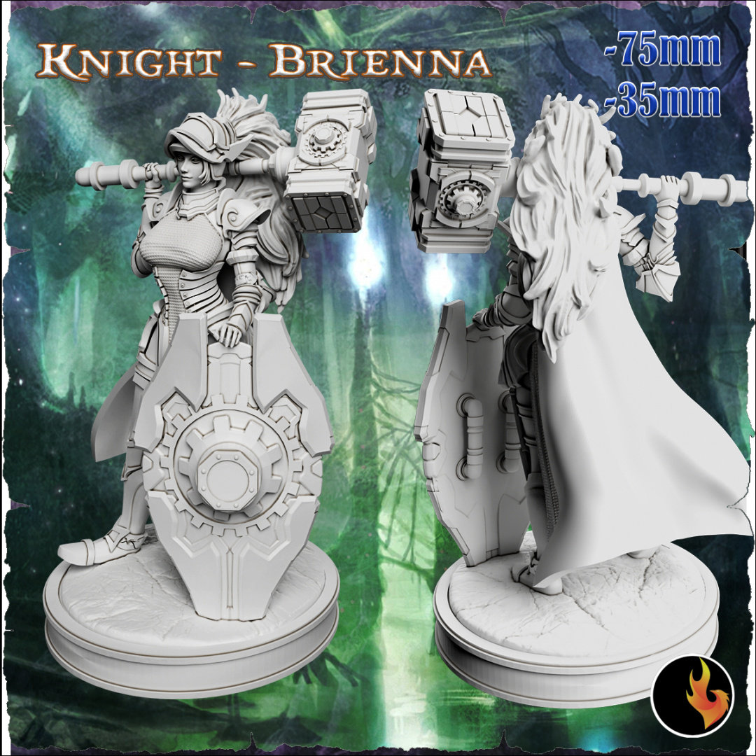Elf Spear Fighter Miniature | Female Elf Lance Paladin Miniature | for ...