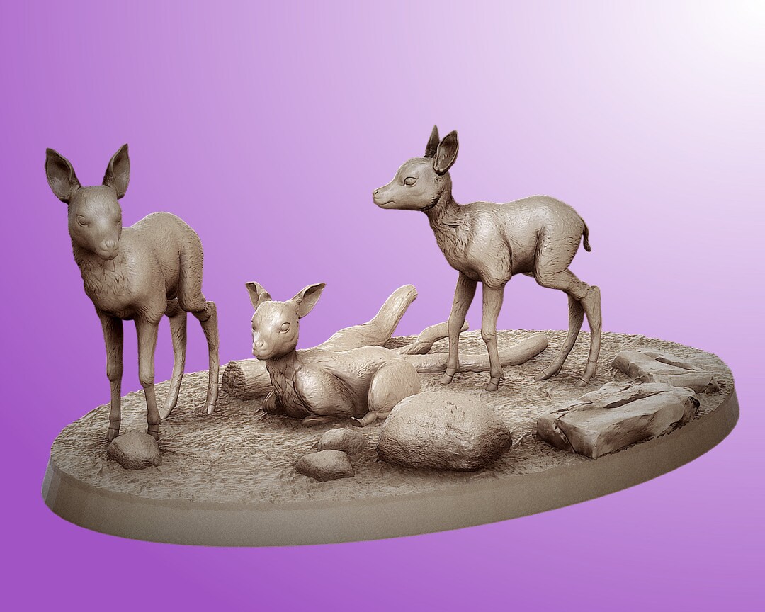 Fawn Diorama Miniature Fawn Set Miniature for D&D 5e, Pathfinder and ...
