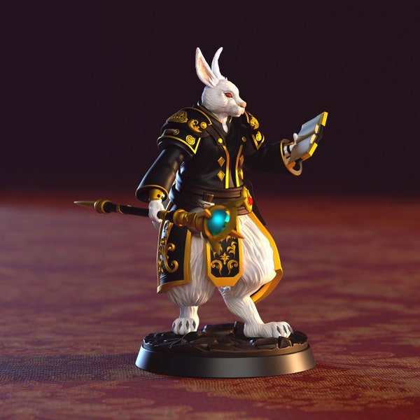 Rabbit Mage Miniature - Etsy