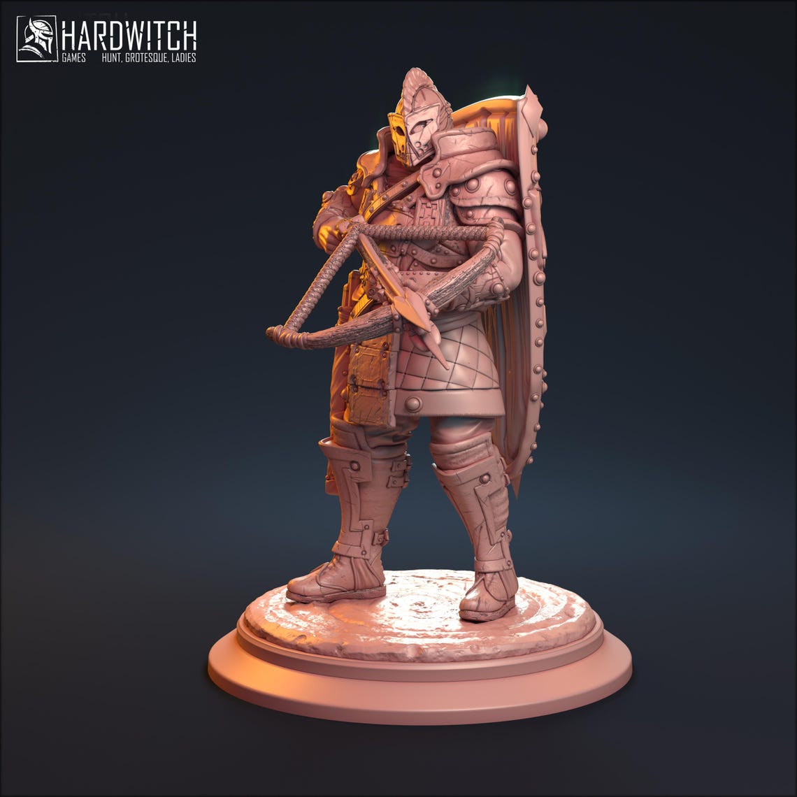Crossbow Ranged Fighter Gallat Miniature | Armored Archer With Shield ...