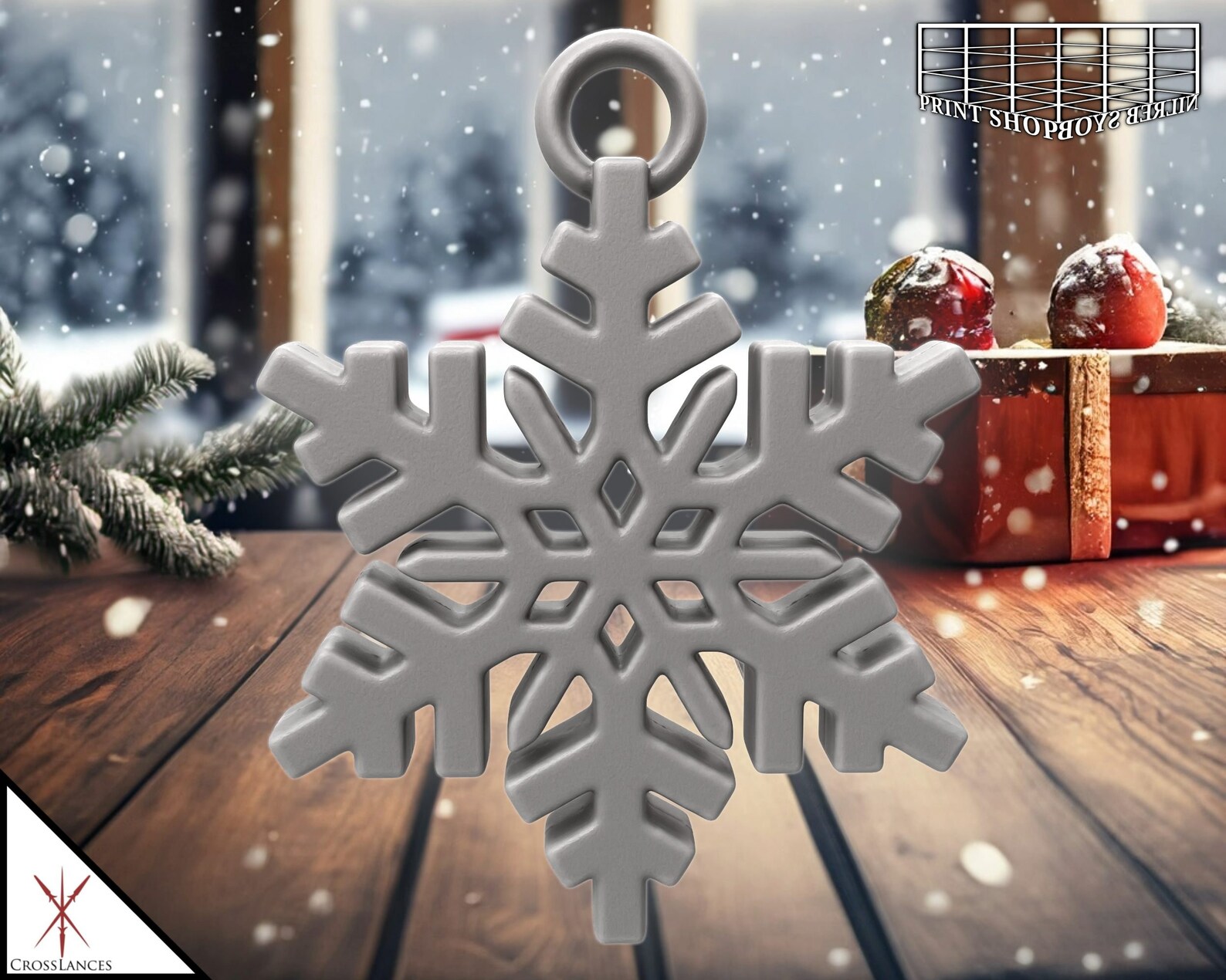 Snowflake Christmas 3D Tree Decoration Set | Gift Pendant | Resin Print ...