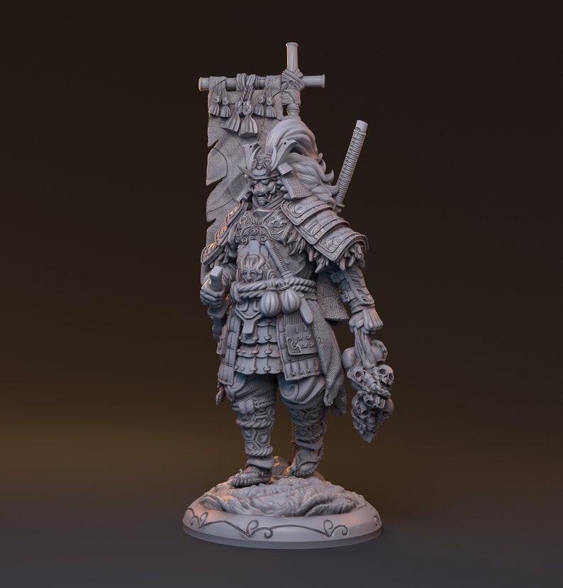 Samurai in Yoroi Armor Miniature | Armored Lion Ronin Miniature | for D ...