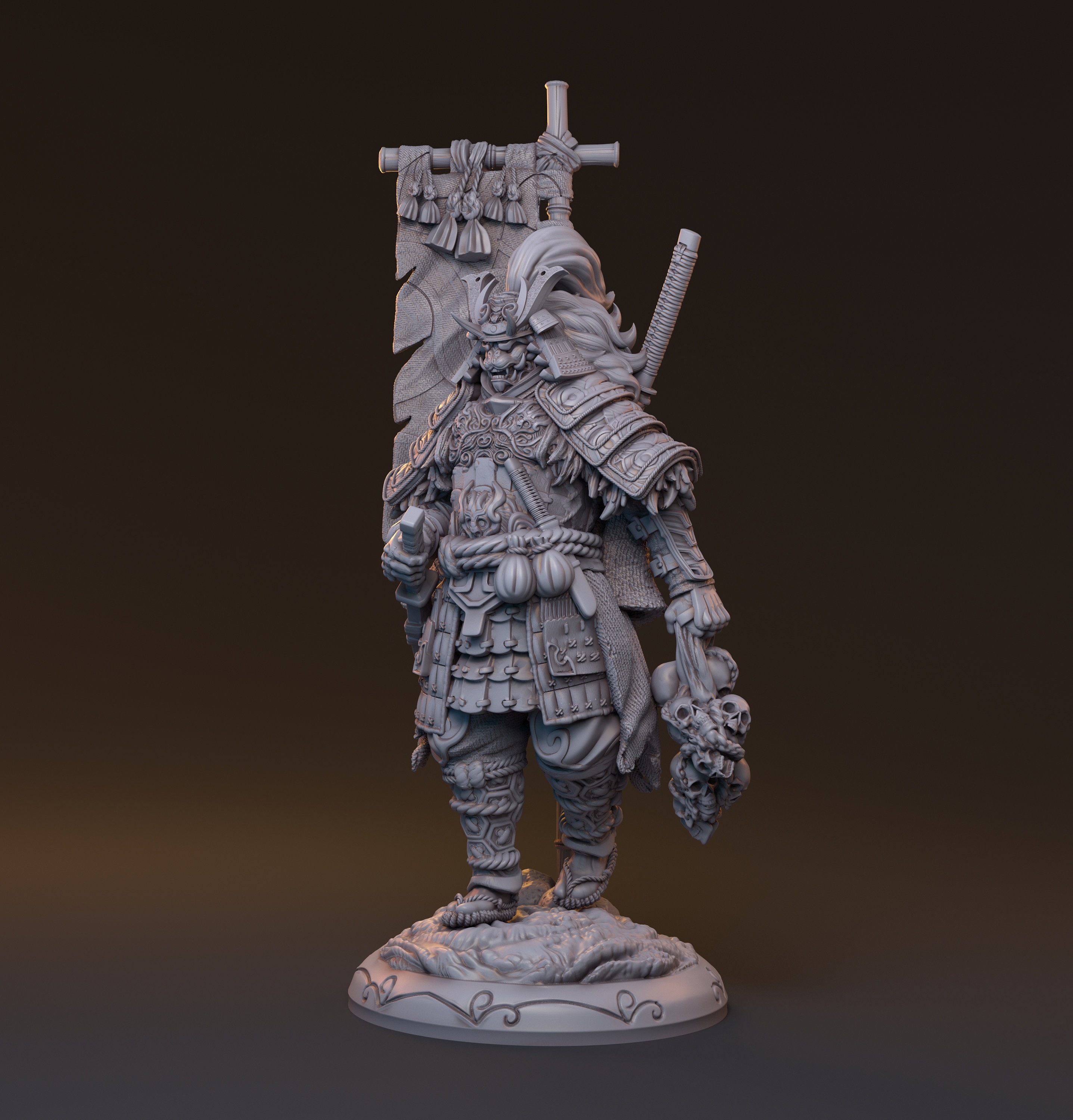 Samurai in Yoroi Armor Miniature | Armored Lion Ronin Miniature | for D ...
