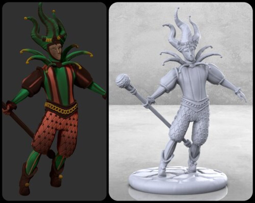 Jester Miniature Jester Miniature Townsfolk NPC Tabletop Rpgs Like D&D ...