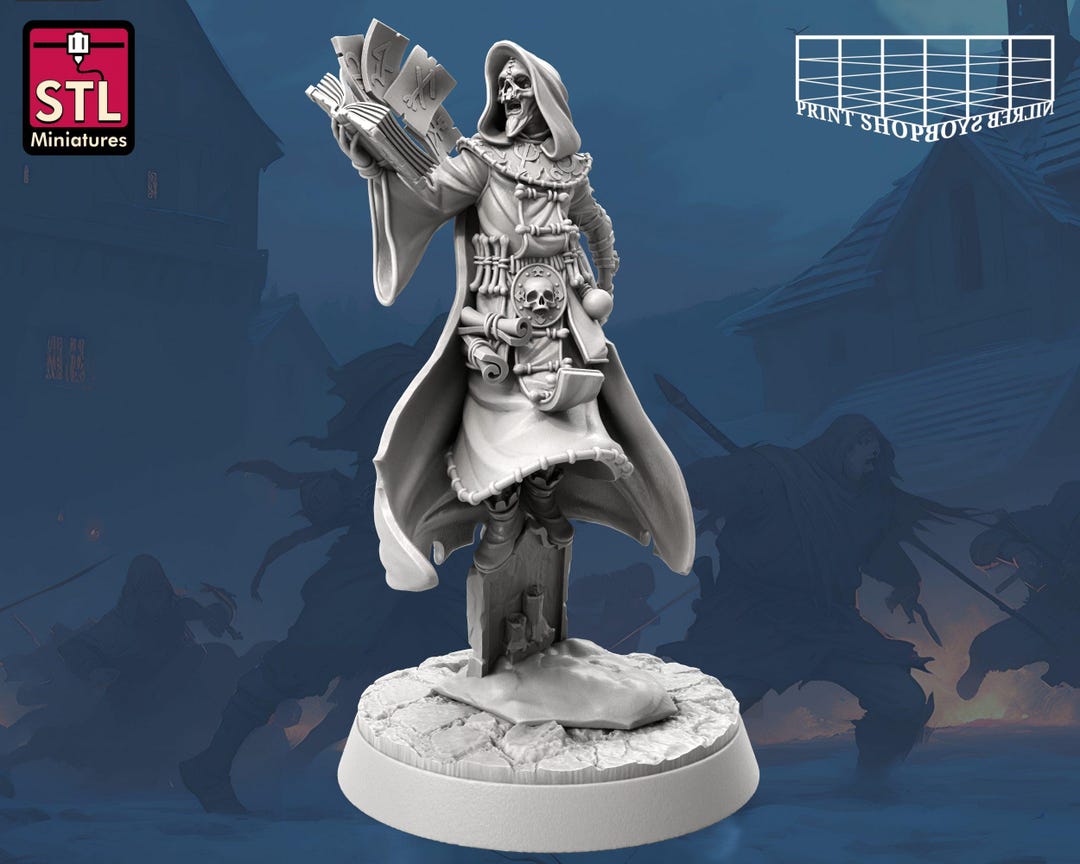Necromancer Miniature Necromancer Figure Heroic Character Frost City ...