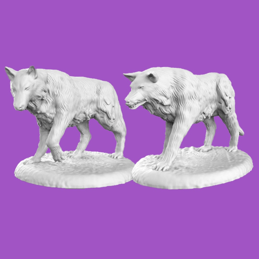 Wolf Miniature Beast for Rpgs Like D&D or Pathfinder 28mm - Etsy Australia