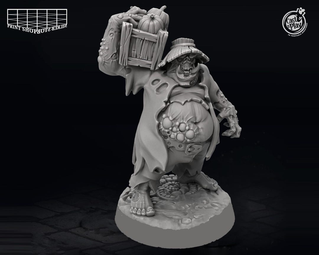 Zombie Orc Harvester Miniature | Undead Worker Figure | Halloween ...