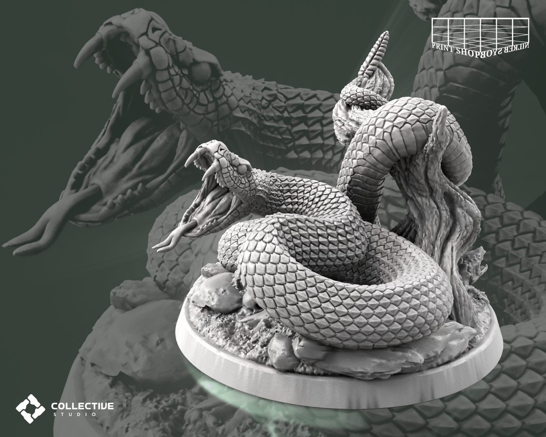 Giant Venomous Snake Miniature Giant Snake Figure Creature Beast Desert ...