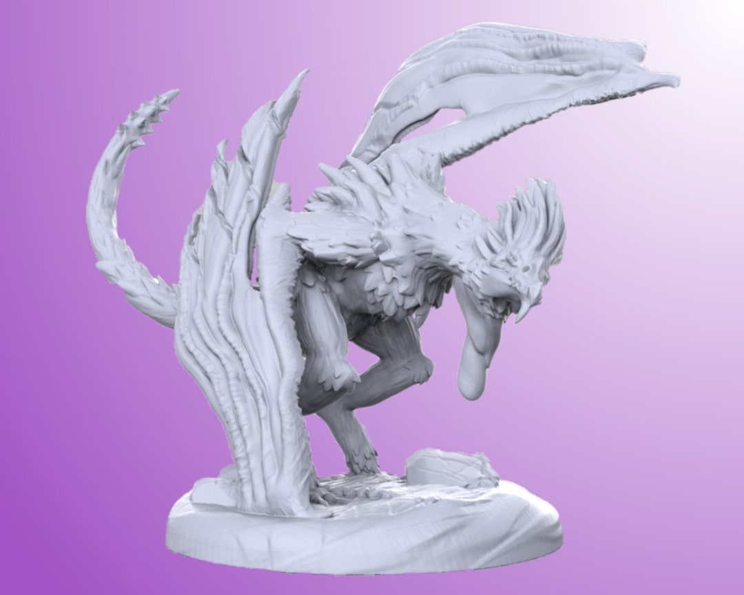 Dread Rooster Miniature Cockatrice Miniature Tabletop Rpgs Like D&D or ...