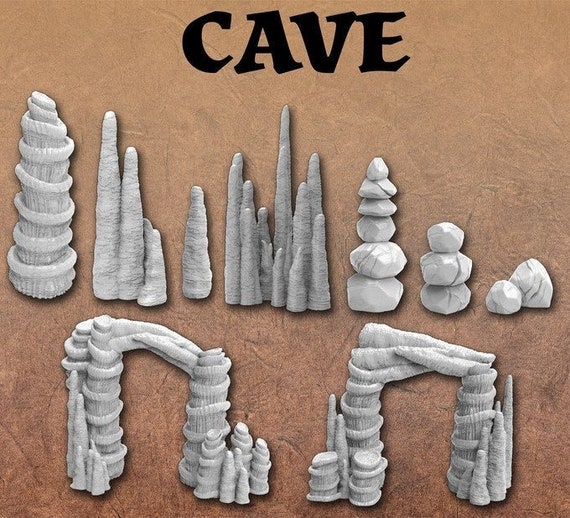 Cave Set Miniature Cave Set Miniature Terrain Tabletop - Etsy