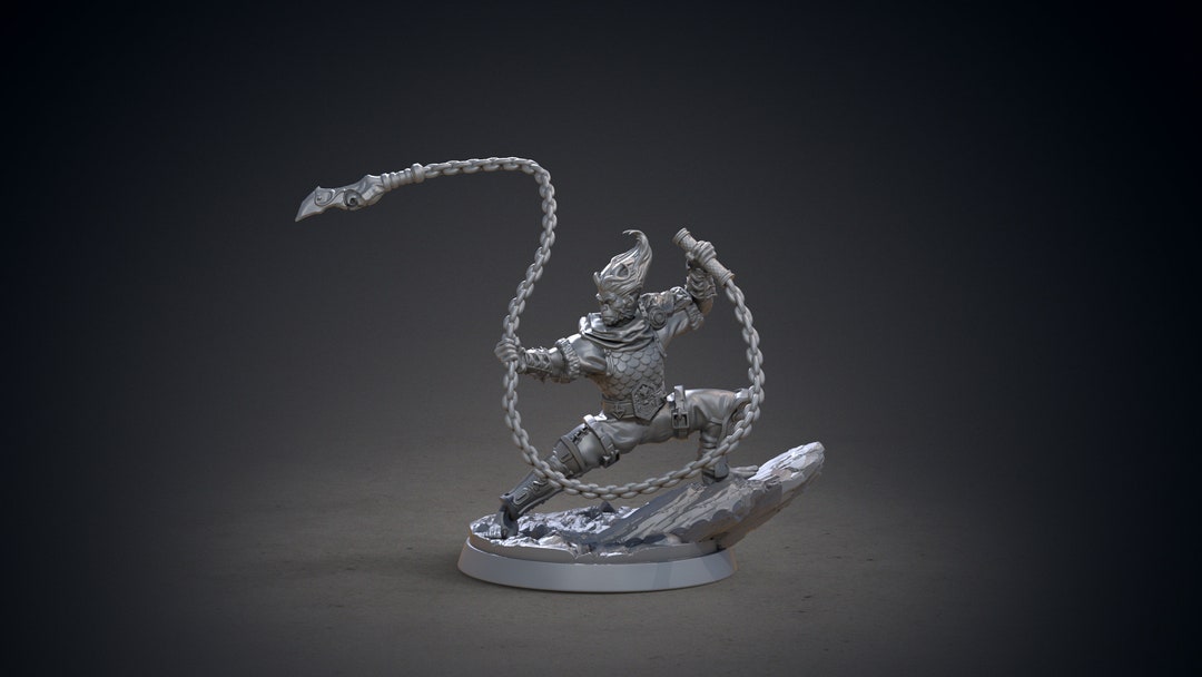 Monkey Folk Chain Fighter Miniature Apefolk Chain Monk Miniature for D ...