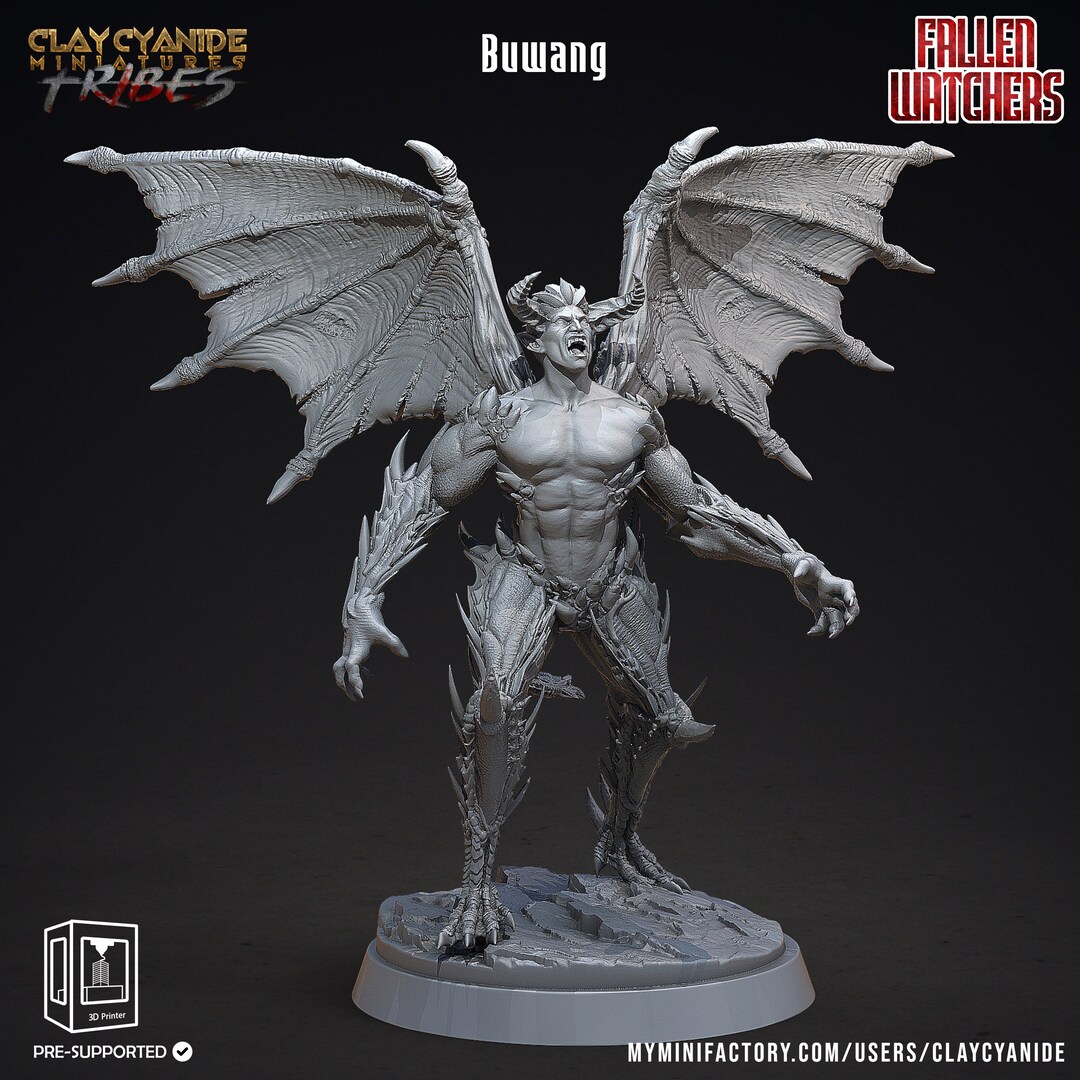 Demonic Fighter Miniature | Half Demon Fighter Miniature | Devils and ...