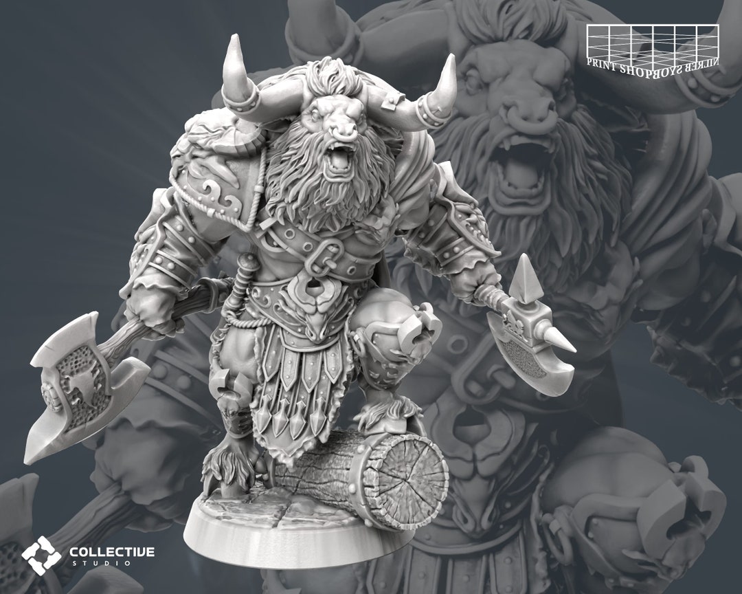 Minotaur Ax Fighter Miniature Minotaur Gladiator Figure Heroic ...