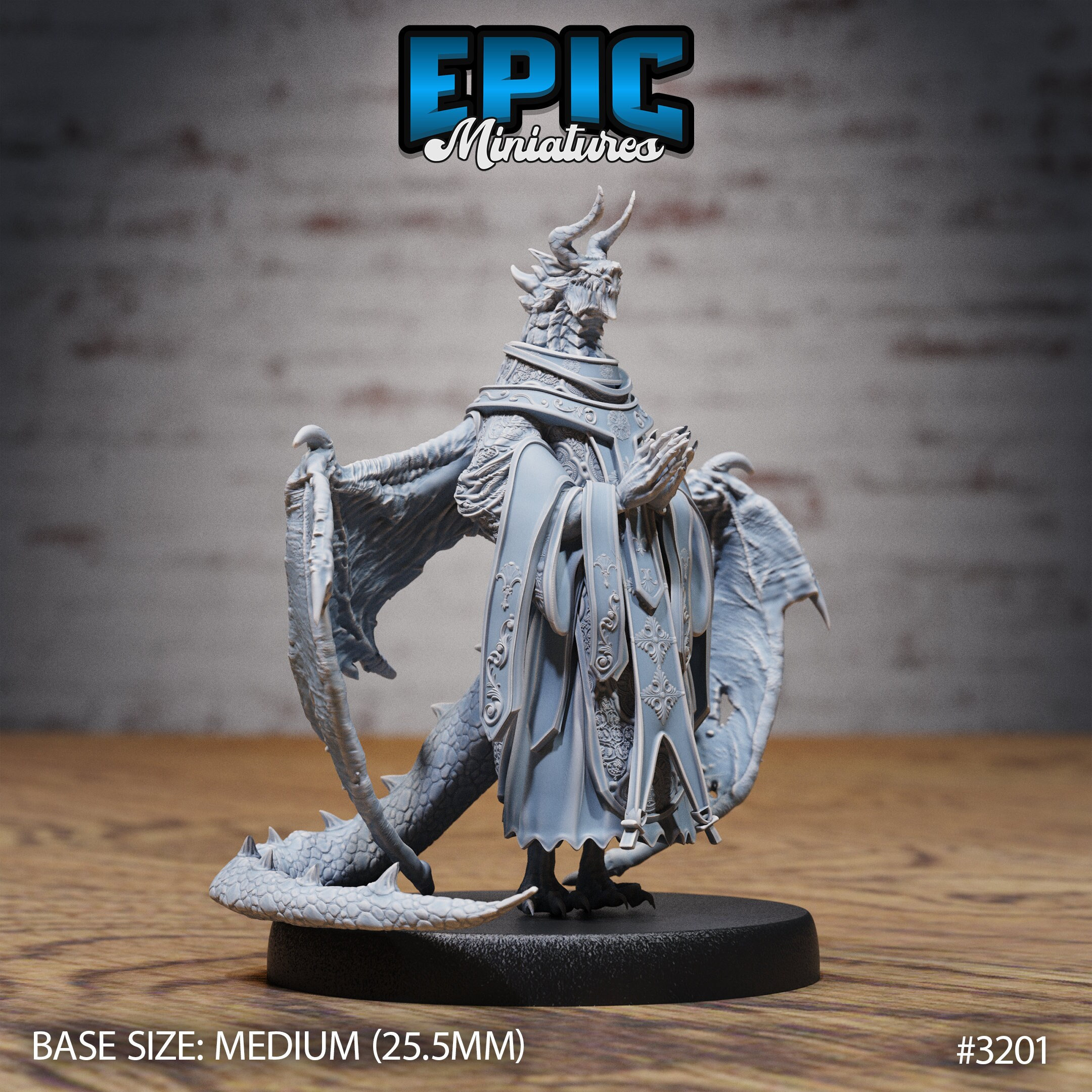 Half Dragon Praying Miniature Set | Dragonborn Cleric Praying Miniature ...