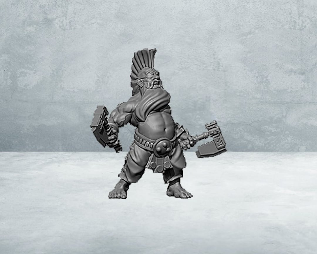 Dwarf Barbarian Miniature Dwarf Dual Wielder Miniature for D&D 5e ...