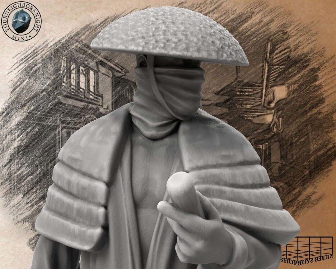 Ronin Fighter Miniature Low Class Samurai for D&D 5e, Pathfinder and ...