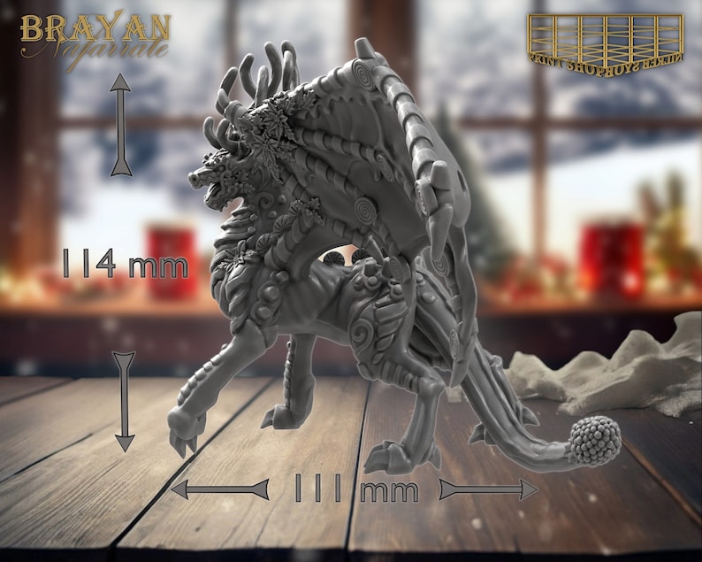 Gingerbread Dragon Miniature | Advent XMAS Boss Encounter | for D&D 5e ...