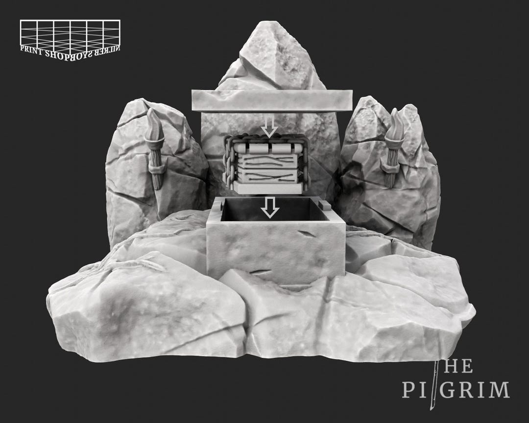 Rock Grave Miniature Set | Modular Tabletop Terrain Pack | Modular ...