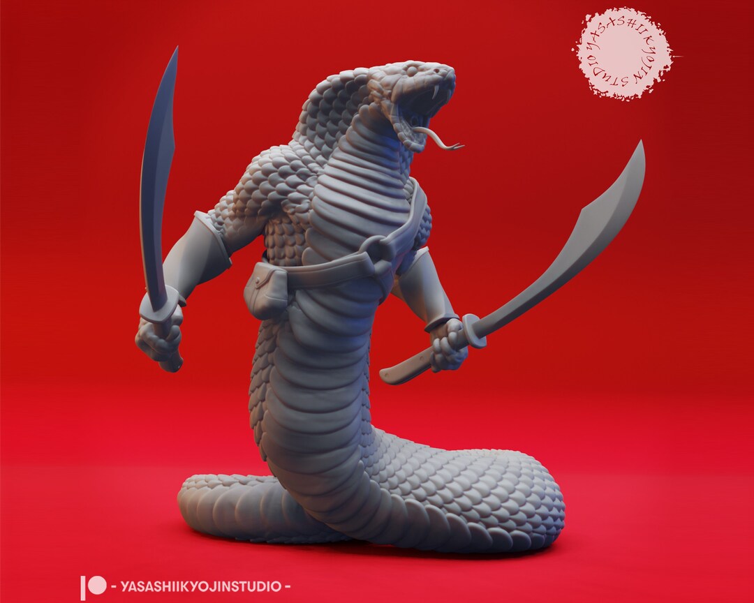 Snakefolk Fiend Miniature Snakefolk Skirmisher Miniature for D&D 5e ...