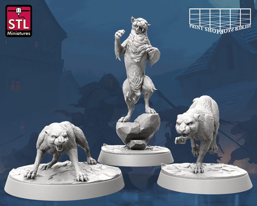 Snow Leopard Miniature Set | Mountain Lion Figure Pack | Frost City ...