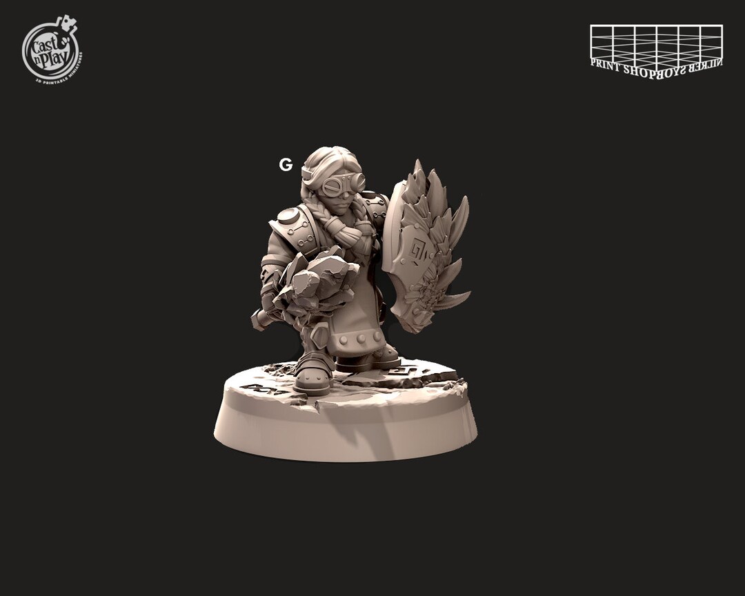 Inventive Paladin Shield Dwarf Miniatures Female Vulcan Dwarf Spark ...