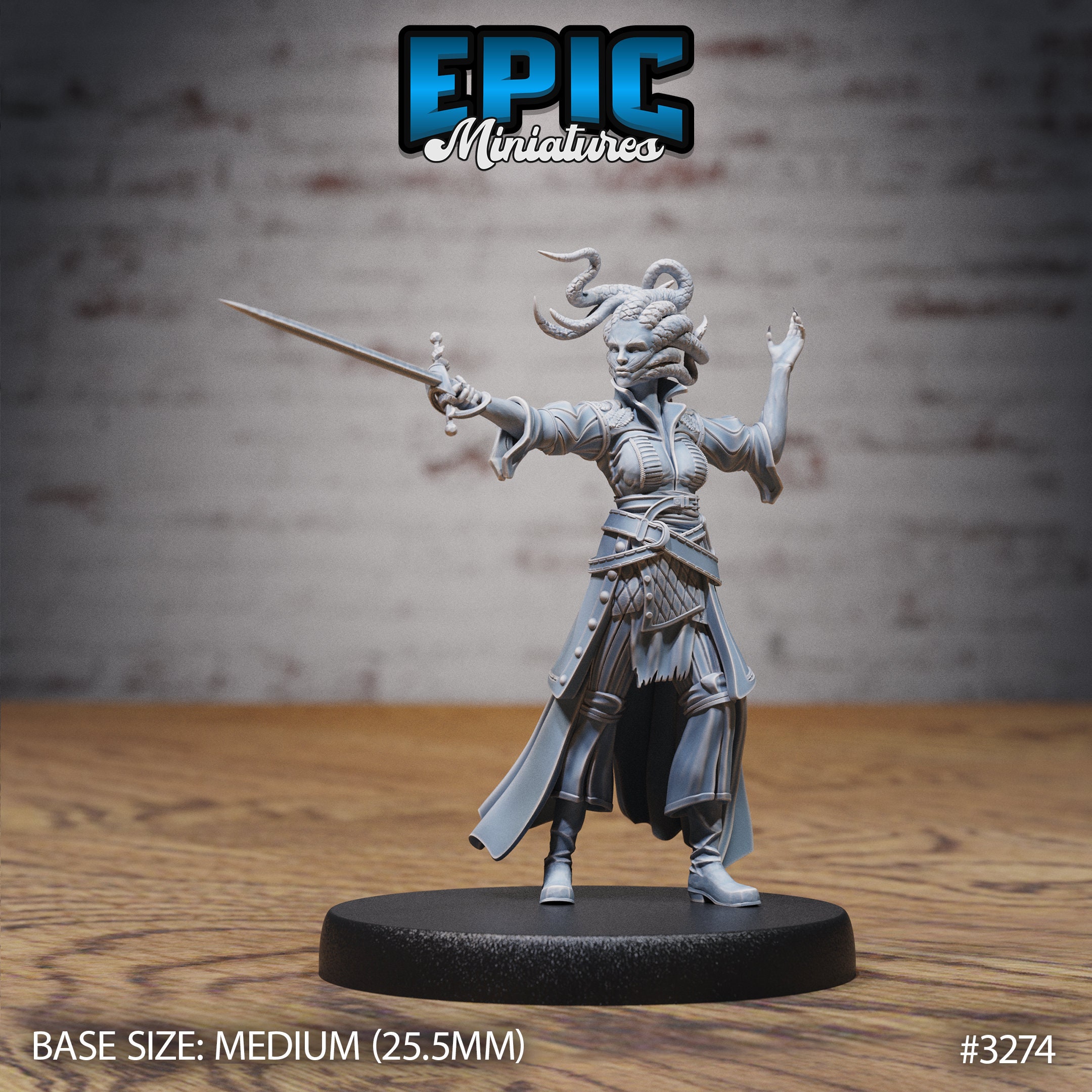 Fighting Gorgon Miniature | Medusa Screaming | for D&D 5e, Pathfinder ...