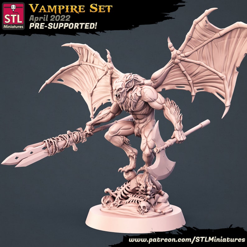 Vampire | Vampire Set | Tabletop Miniatures | STL Miniatures | 32mm ...