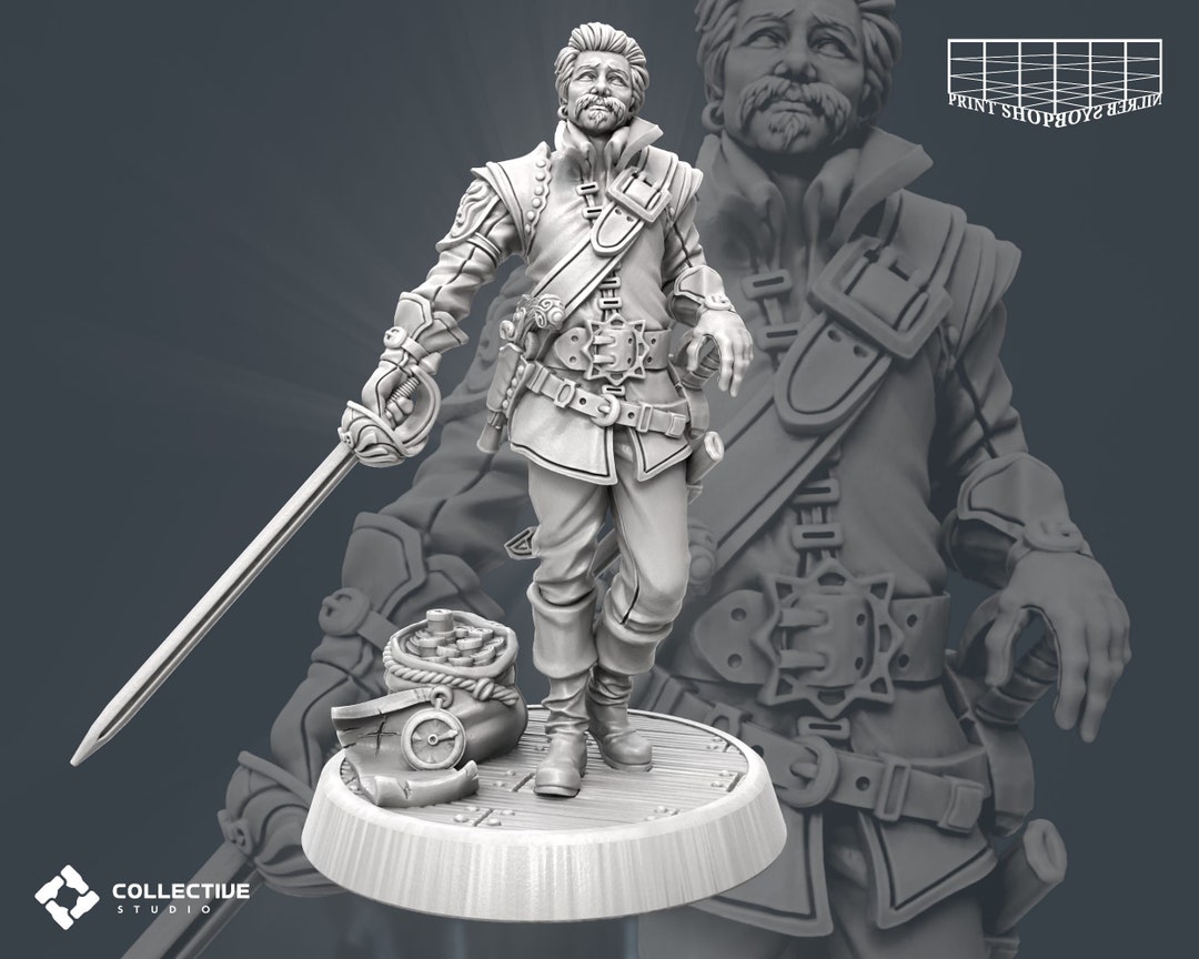 Sword Fighter Miniature | Human Swashbuckler Figure | Pirate ...