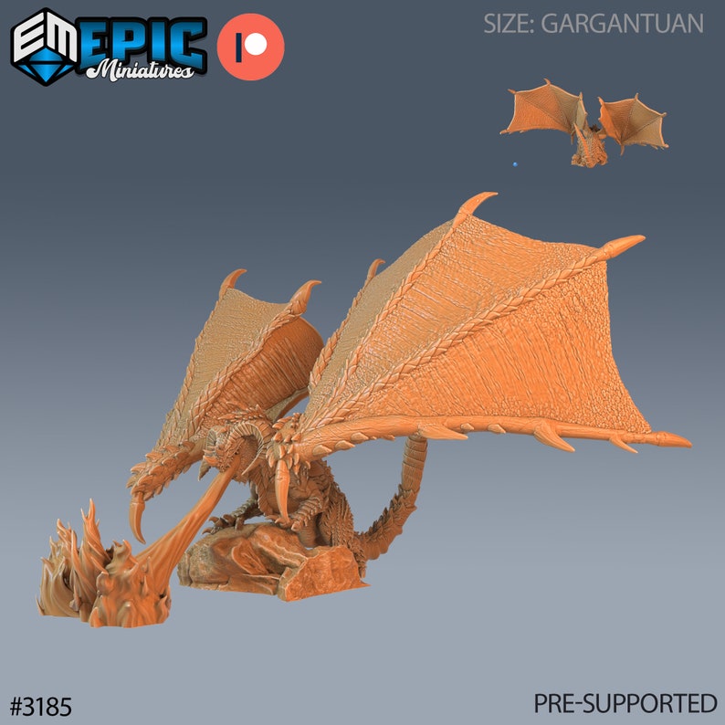 Black Dragon Acid Breath Miniature | Calamity Dragon Fire Breath Figure ...