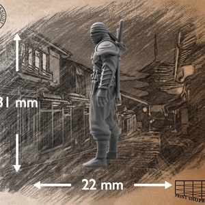 Armed Ninja Miniature | Bushido Armored Shinobi | for D&D 5e ...