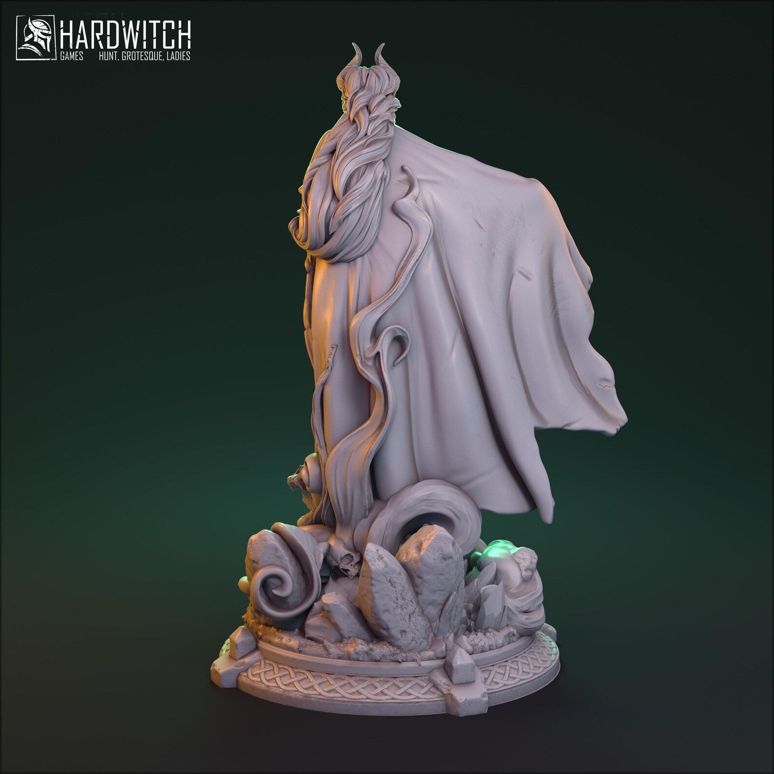 Tiefling Necromancer Miniature | Demonic Female Dark Wizard Figure ...