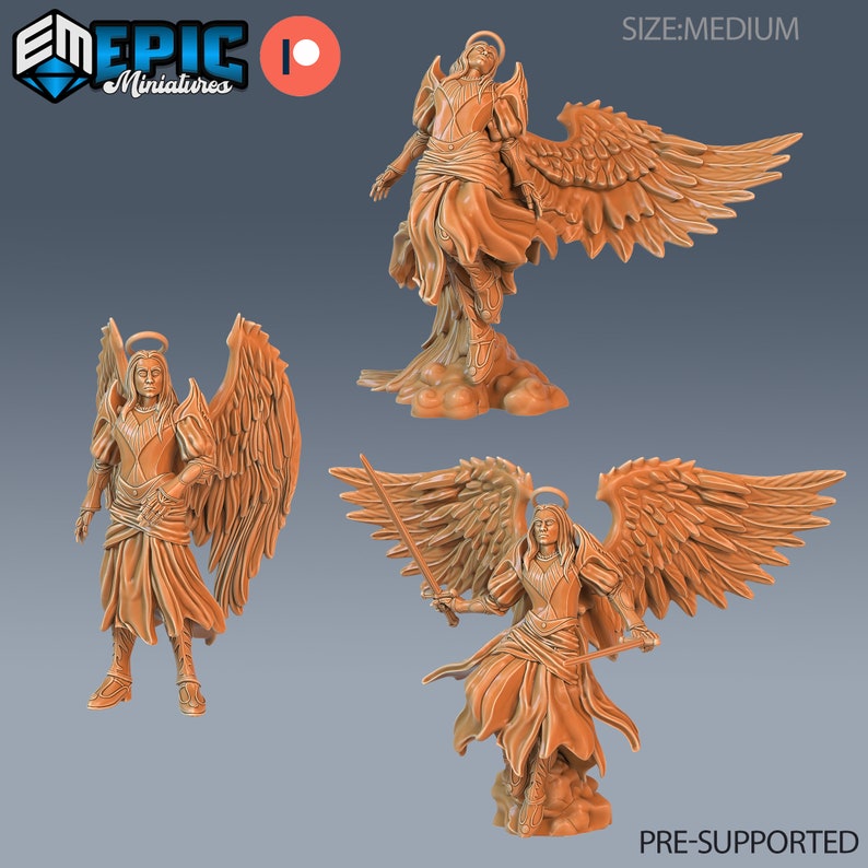 Male Angel Miniature | Angel Male Fighting Miniature | for D&D 5e ...