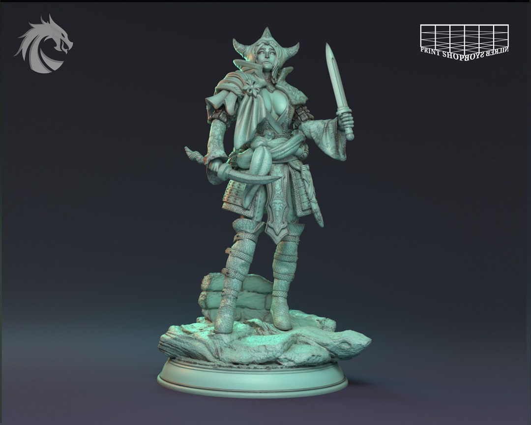 Juggler Miniature | Female Short Sword Fighter Figure | for D&D 5e ...