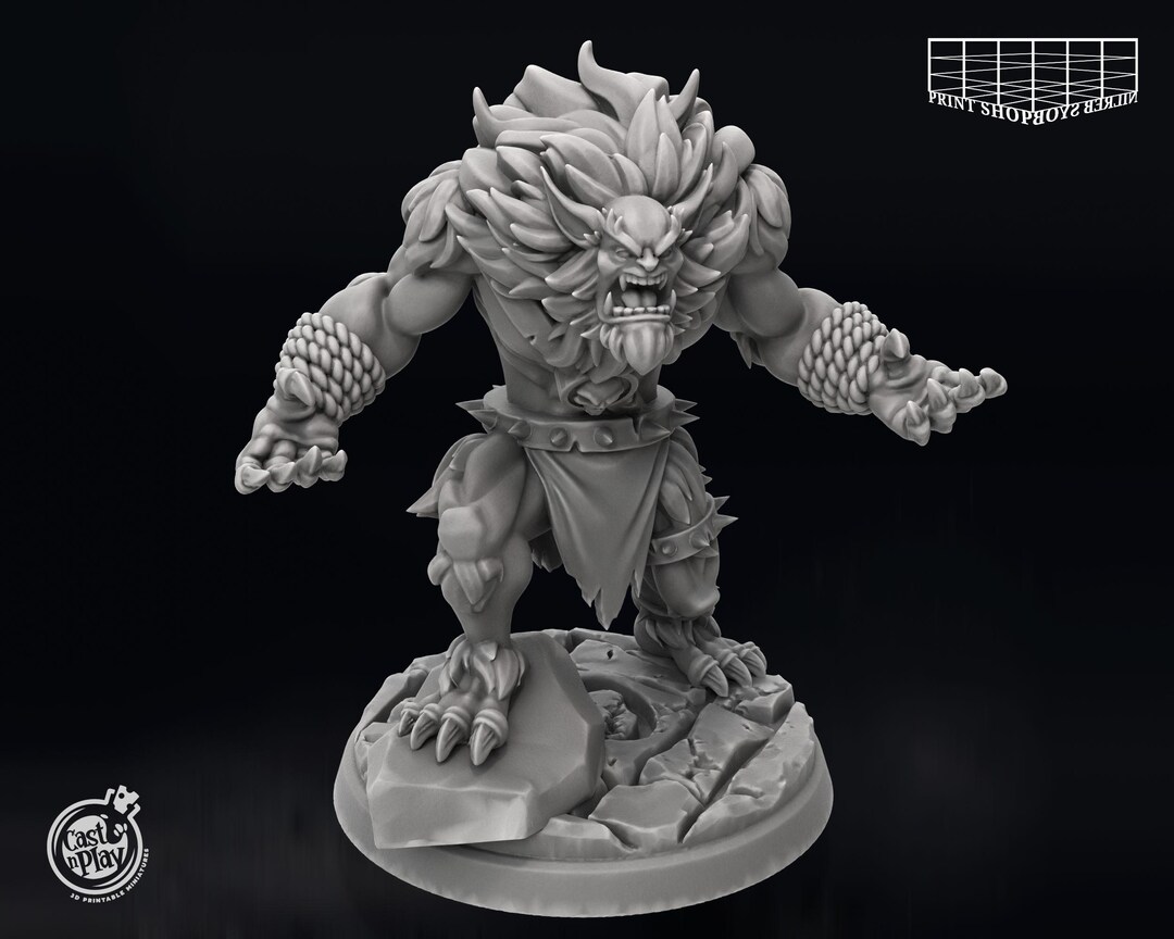Aggressive Grotschrat Miniature Raging Bugbear Figure Goblinoid Monster Encounter for D&D 5e ...