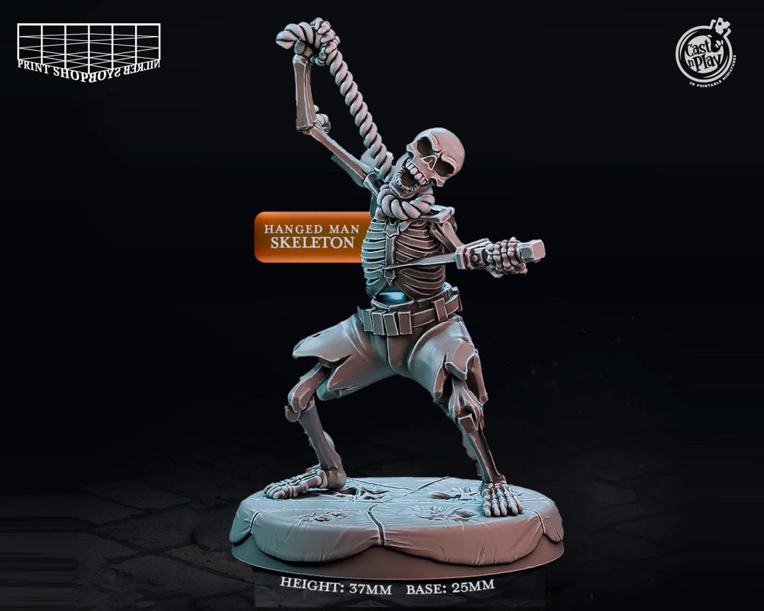 Skeleton in a Noose Miniature Skull Hanged Man Figure Horror Halloween ...