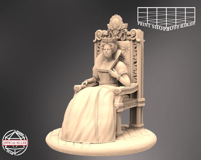 Medieval Queen Miniature | Townsfolk | NPC | Tabletop Rpgs Like D&D or ...