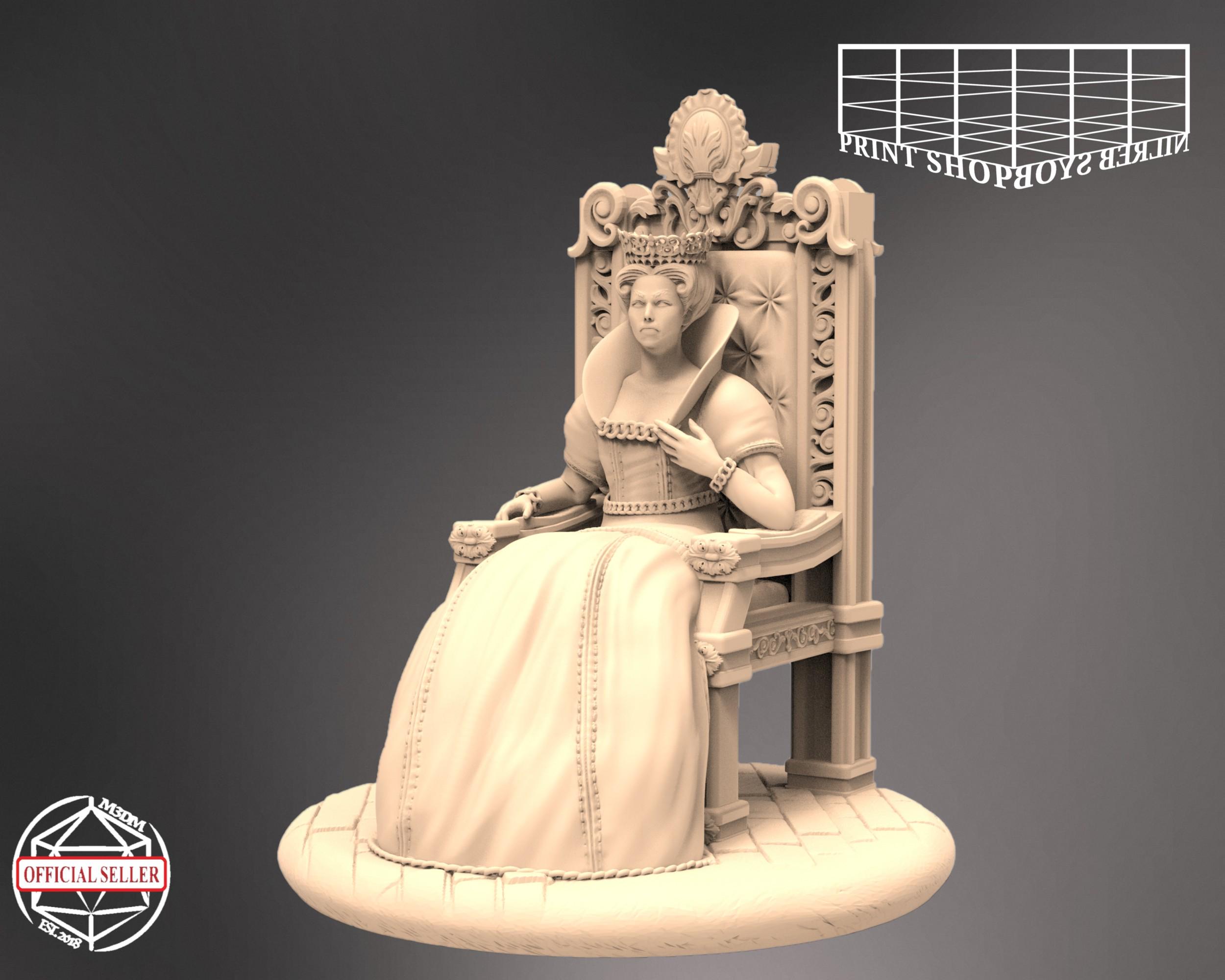 Medieval Queen Miniature | Townsfolk | NPC | Tabletop Rpgs Like D&D or ...