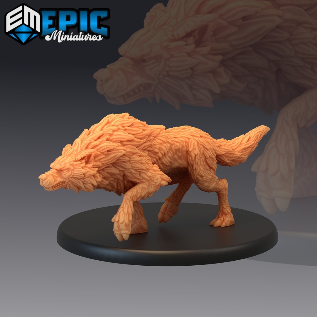 Wolf Miniature Winter Wolf Miniature for D&D 5e, Pathfinder and Other ...