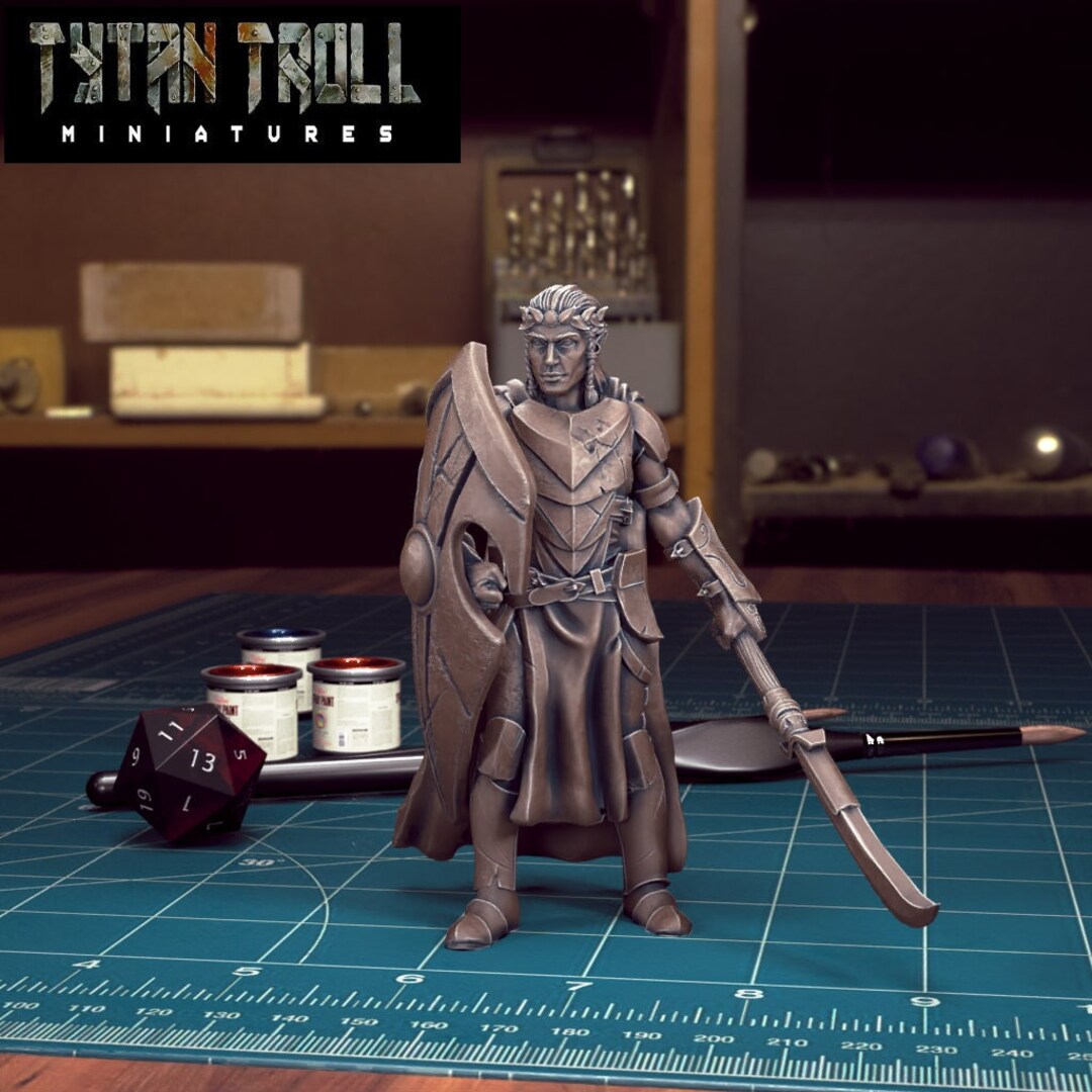 Elf Paladin Miniature | Elven Elite Warrior Miniature | for D&D 5e ...