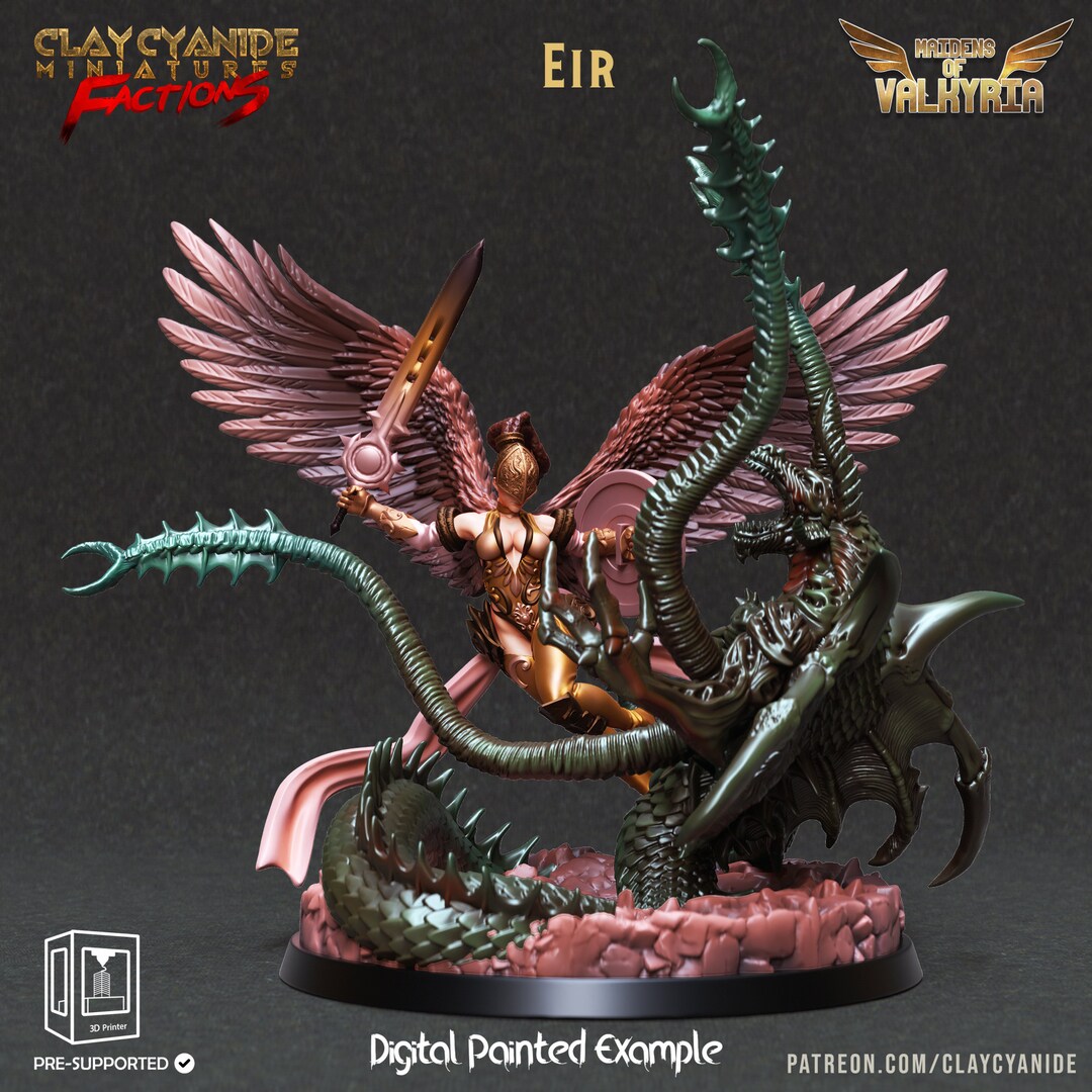 Shieldmaiden Eir Miniature | Valkyrie Eir Miniature | for D&D 5e ...