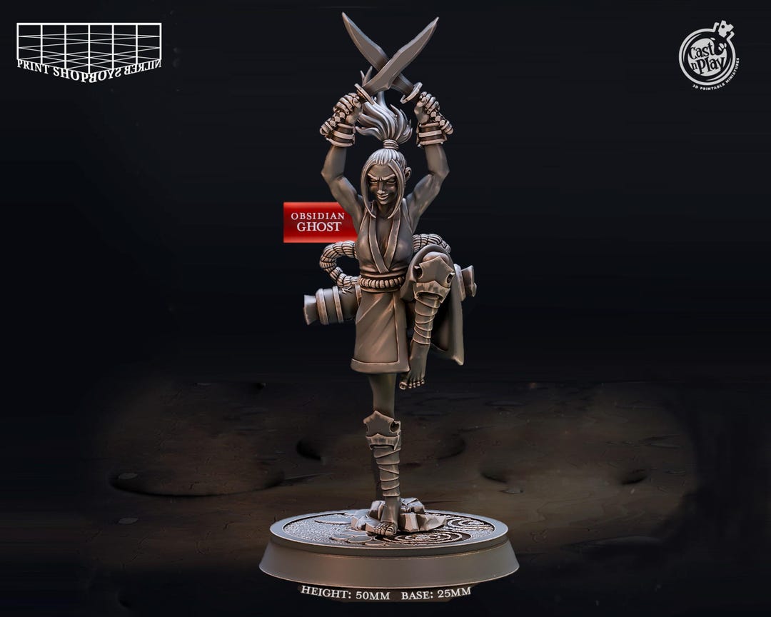 Monk Assassin Miniature Female Shadow Assassin Monk Figure Asian ...