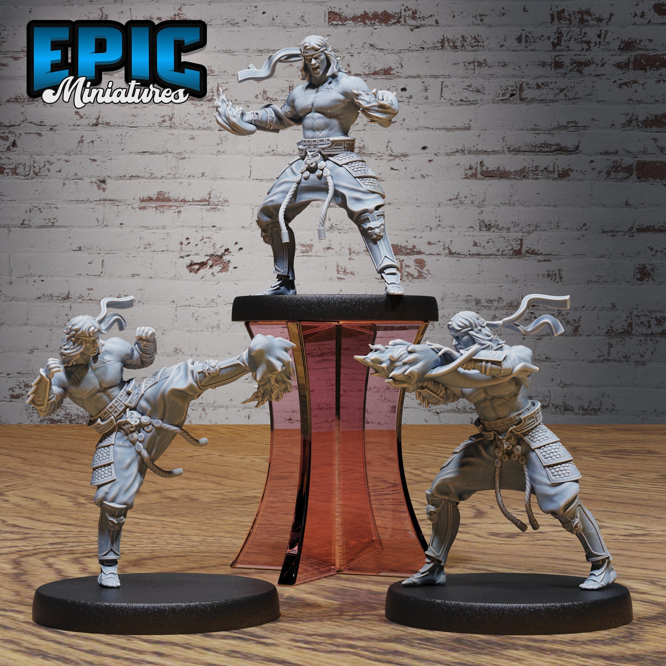 Fireball-creating Monk Miniature | Fire Style Kung Fu Fighter Figure ...