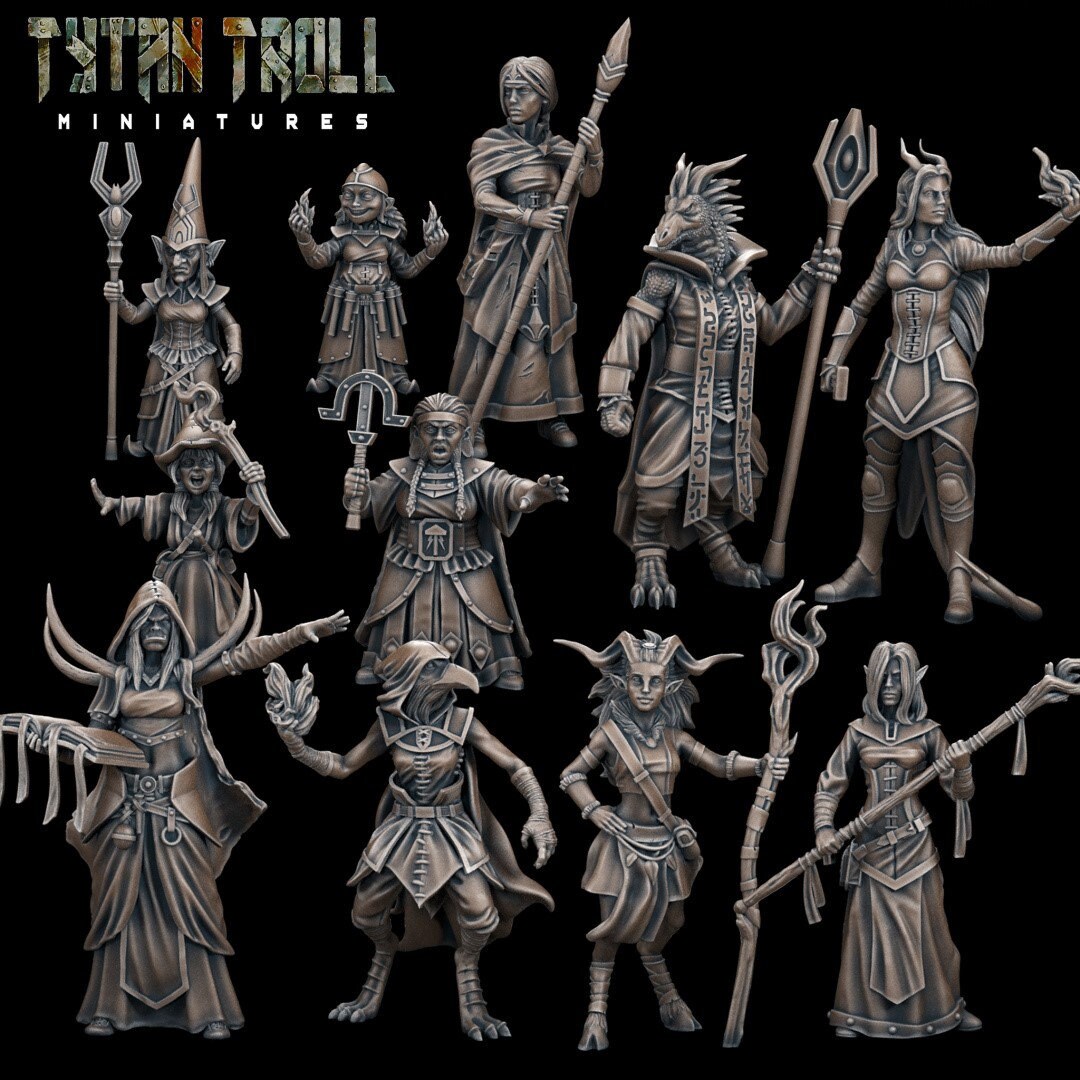 Faun Sorceress Miniature | Female Satyr Wizard Figure | Woodland Being ...
