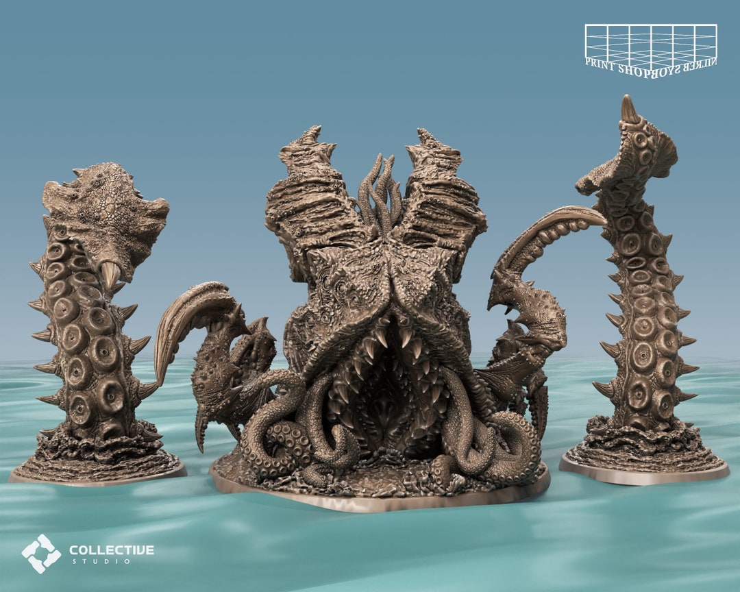 Gigantic Octopus Miniature Cruel Sea Monster Figure Aquatic Boss ...