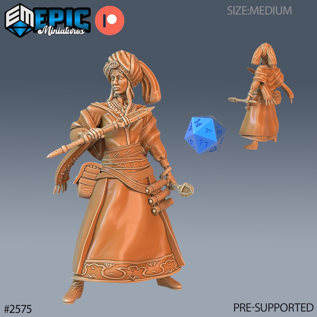 Battle Mage Miniature Battle Mage Miniature for D&D 5e, Pathfinder and ...