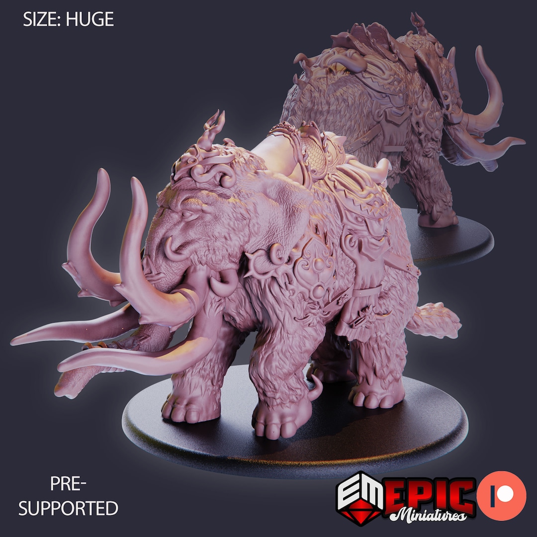 Mammoth With Saddle Miniature Mammoth With Saddle Miniature for D&D 5e ...